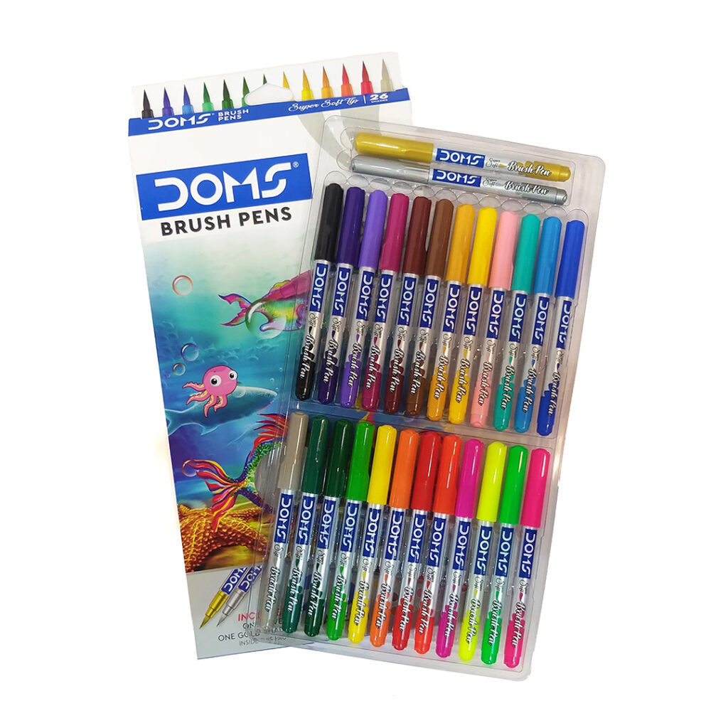 DOMS Brush Pens Colour 14 And 26 Shades Sitaram Stationers